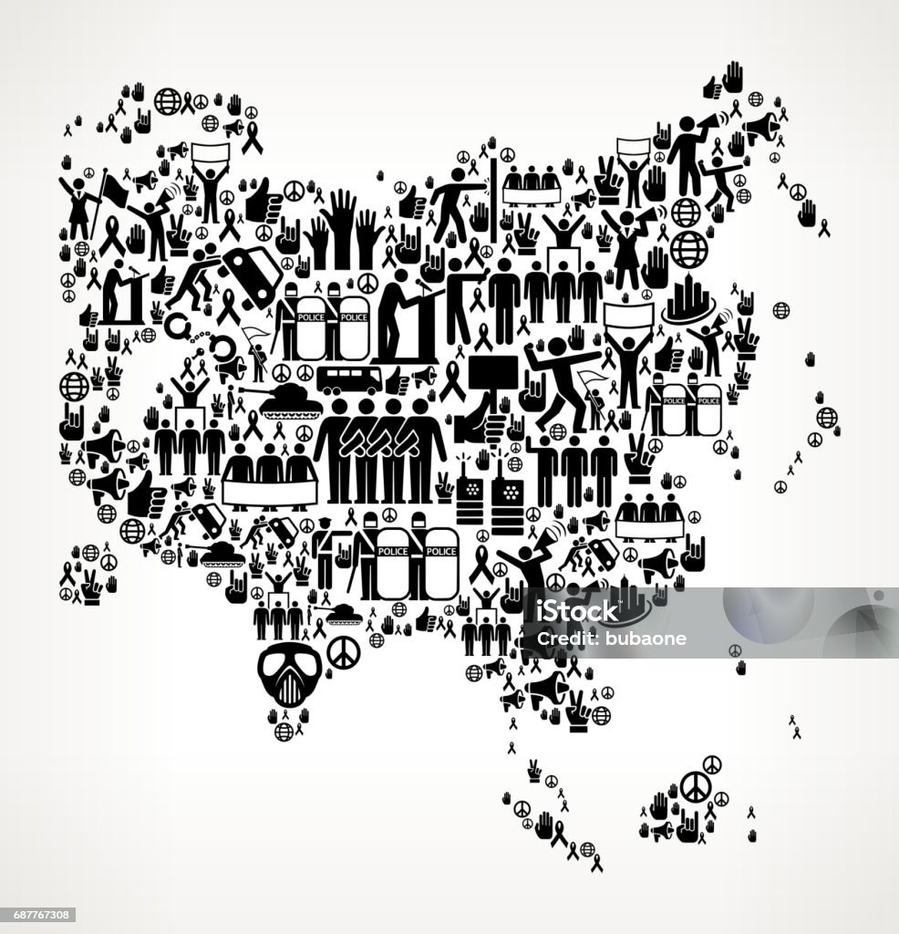 Protestation De Lasie Et Les Droits Civils Vector Icons Background