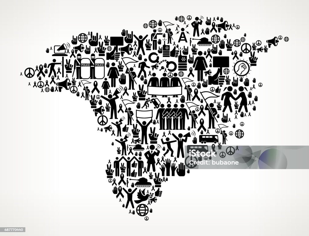 Protestation Du Groenland Et Droits Civils Vector Icons Background