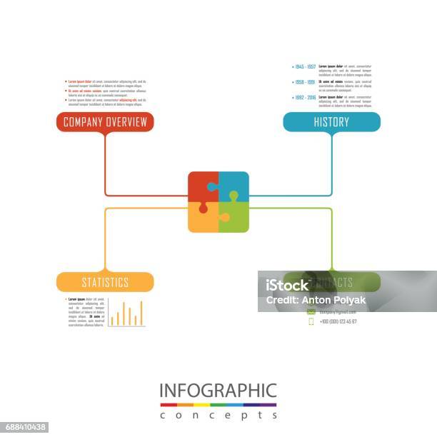 Template Bisnis Infografis Abstrak Dengan 4 Opsi Bagian Langkah Atau