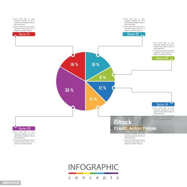 Template Bisnis Infografis Abstrak Dengan 6 Opsi Bagian Langkah Atau