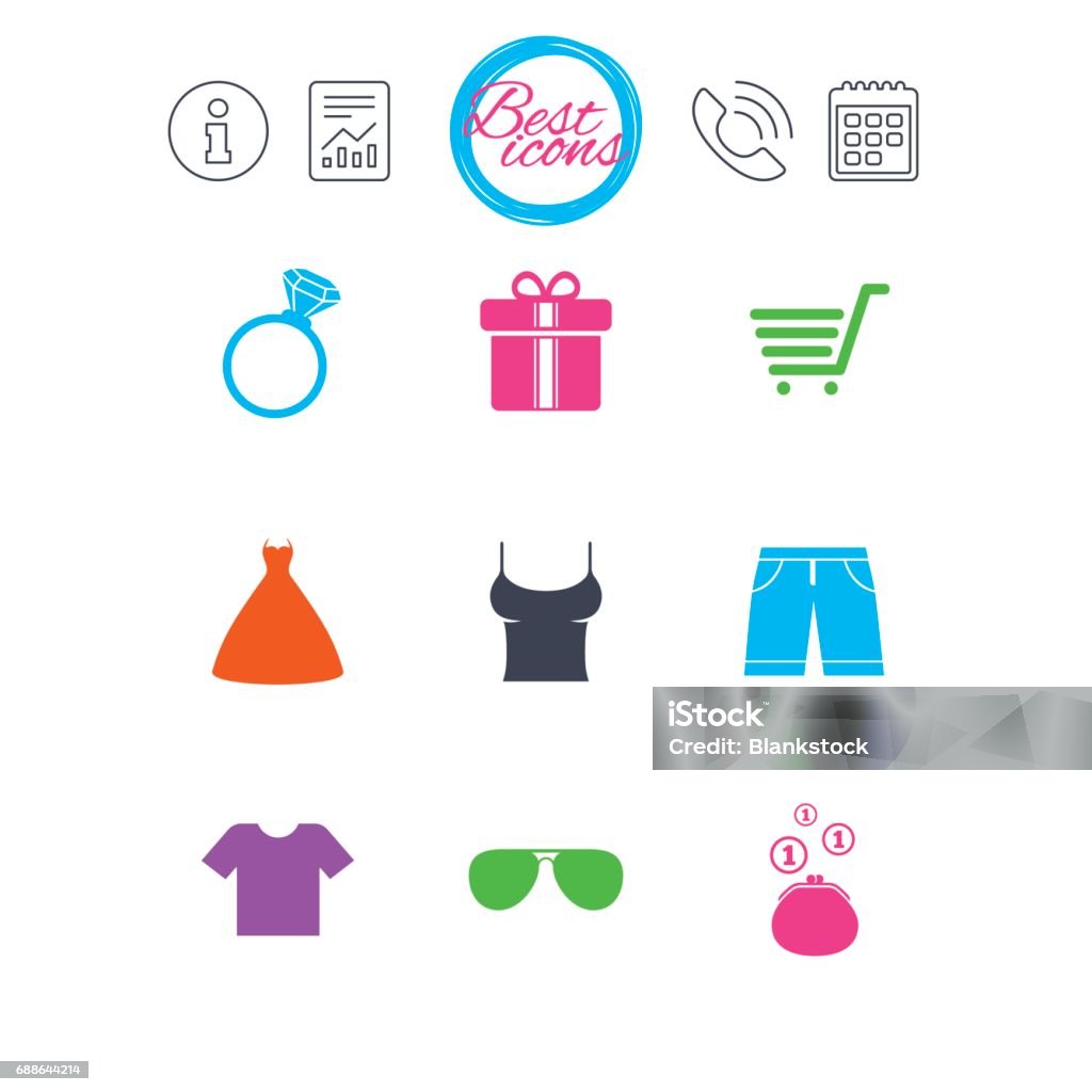 Ilustración De Iconos De Ropa Y Accesorios De Señales Y Más Vectores Libres De Derechos De