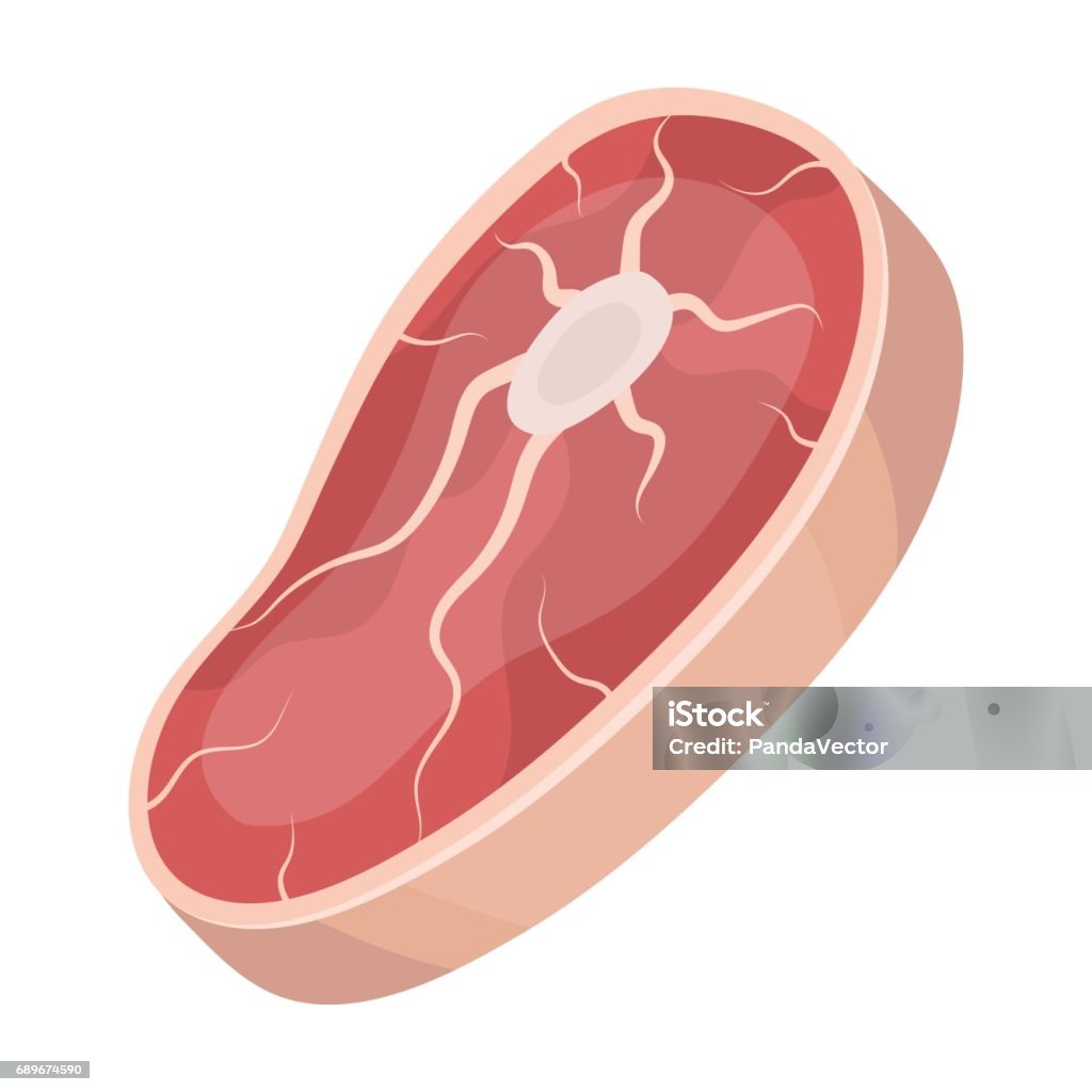 Steak Untuk Barbekyu Ikon Tunggal Bbq Dalam Gaya Kartun Vektor Simbol