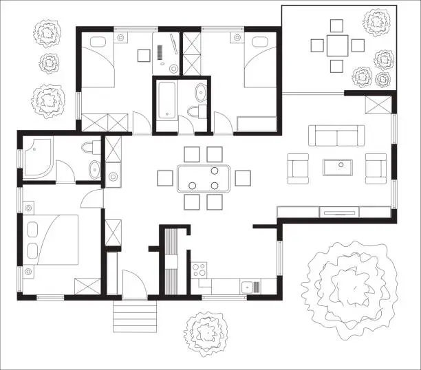 Free house floor plan illustrations | Download free stock images ... Free house floor plan illustrations | Download free stock images ...
