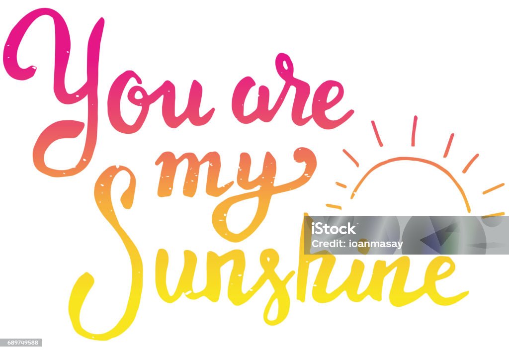 Ilustración De Eres Mi Sol Mano Dibuja Letras Aisladas Sobre Fondo Blanco Elemento De Diseño De