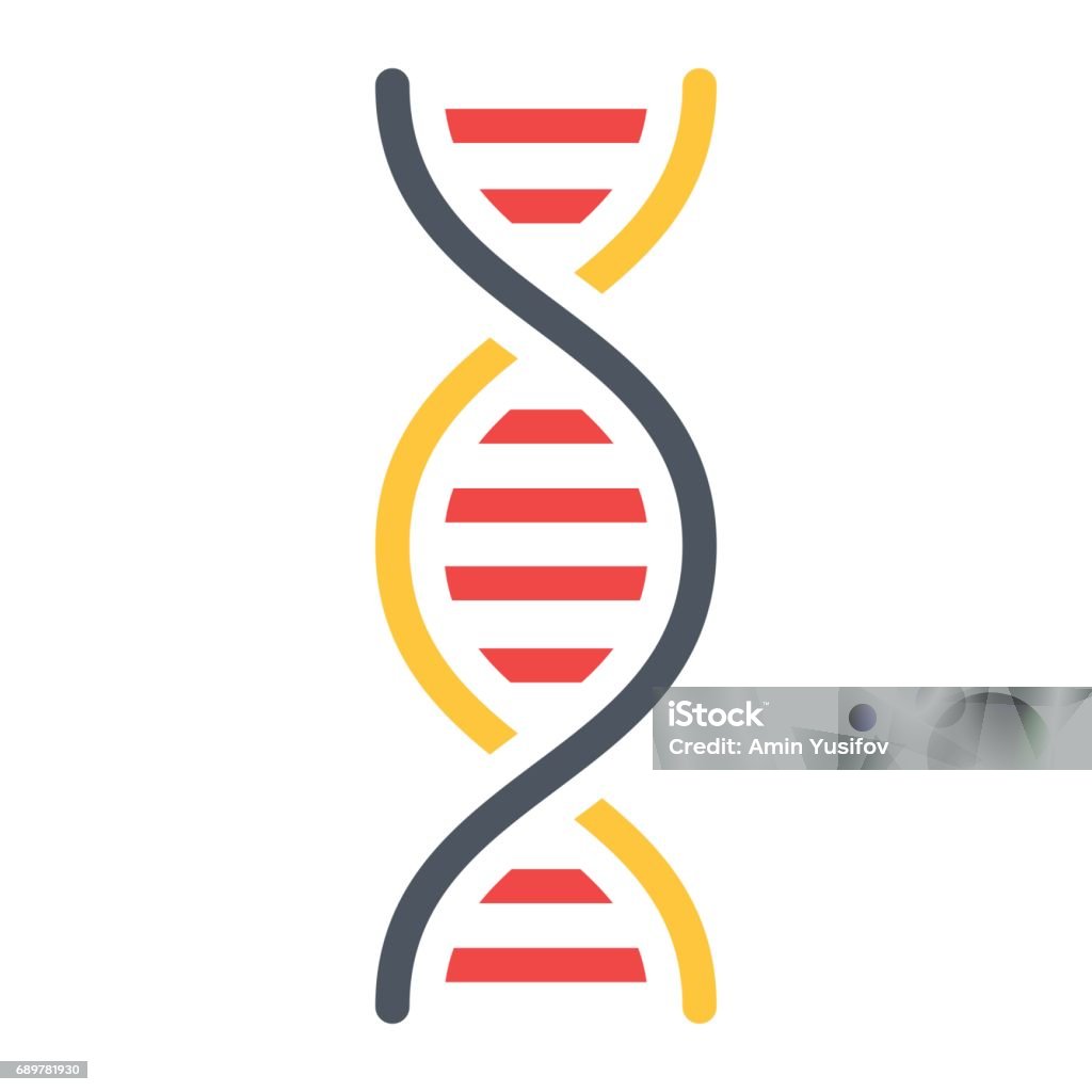 Dna 平面圖標 科學和生物學向量圖形在白色的背景下eps 10 豐富多彩的固體模式向量圖形及更多人圖片 人 人體 健保和醫療