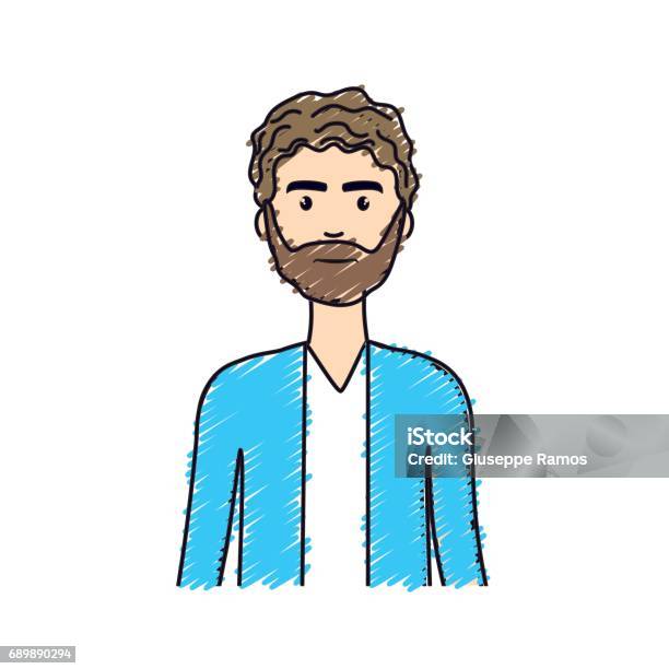 Cute Man With Hairstyle And Beard Stock Illustration Download Image Now Adult Adults Only