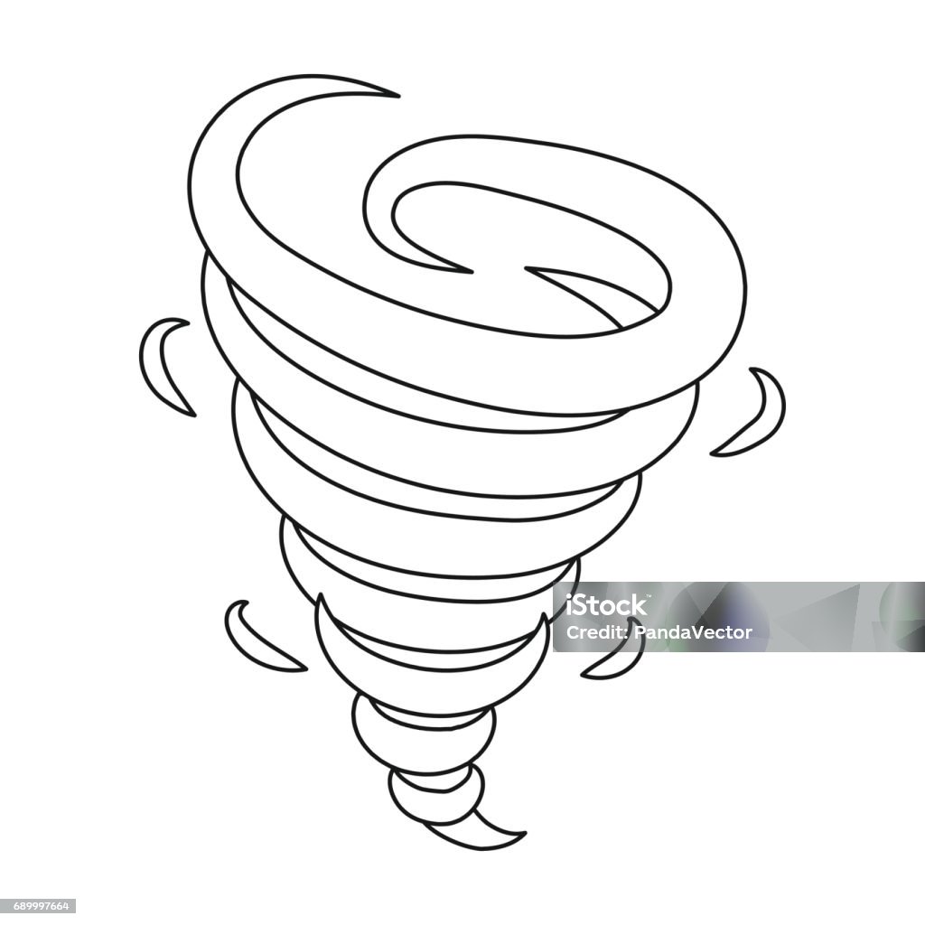 Icône De La Tornade Dans Le Style De Contour Isolé Sur Fond Blanc ... Icône De La Tornade Dans Le Style De Contour Isolé Sur Fond Blanc ...