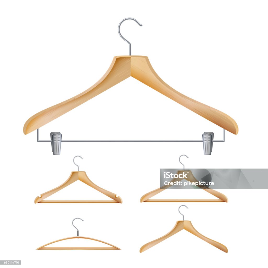 Ahşap Elbise Askıları Vector Beyaz Arka Planda Izole Klasik Giysi Askı ... Ahşap Elbise Askıları Vector Beyaz Arka Planda Izole Klasik Giysi Askı ...
