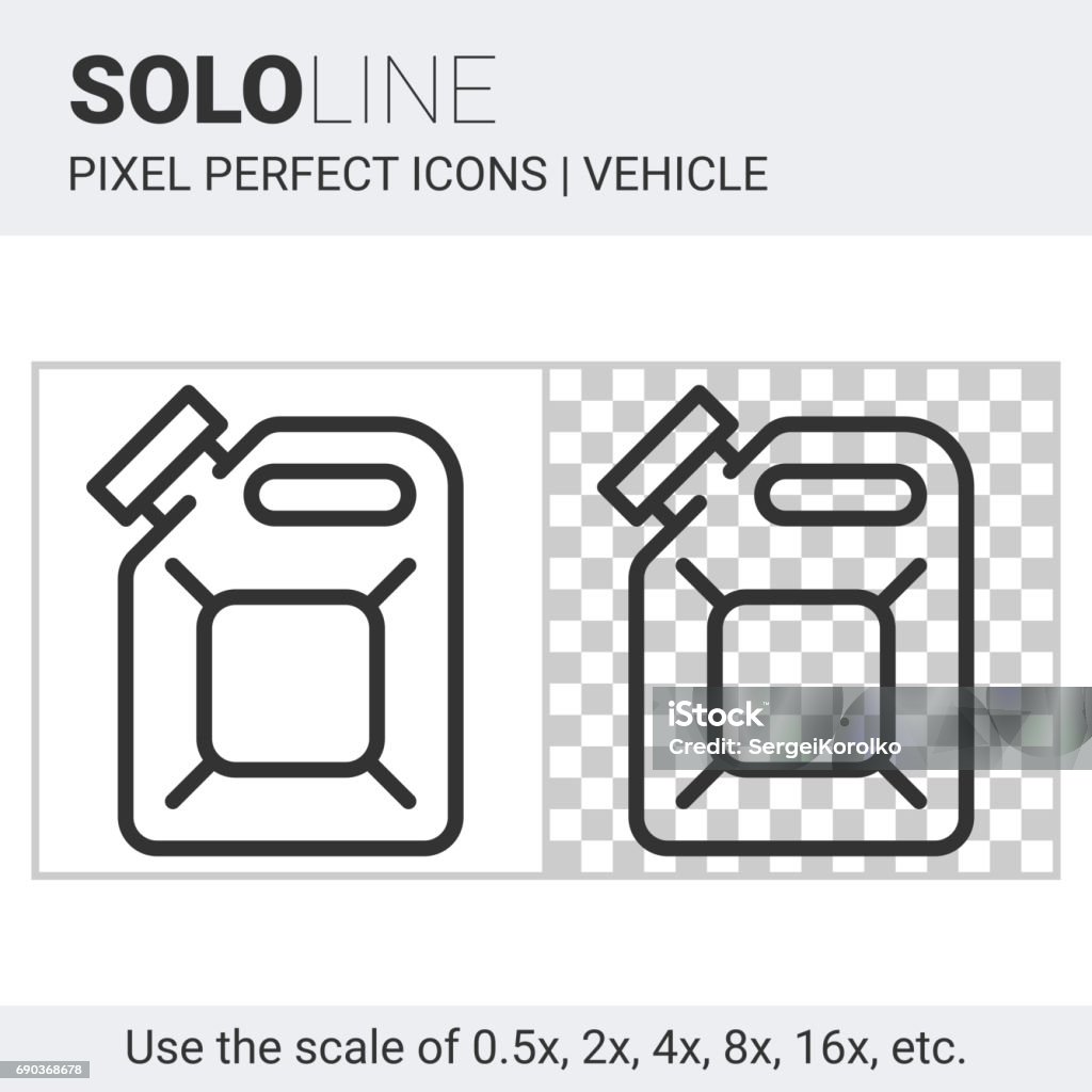 Pixel Sempurna Ikon Tabung Bahan Bakar Jalur Solo Pada Latar Belakang