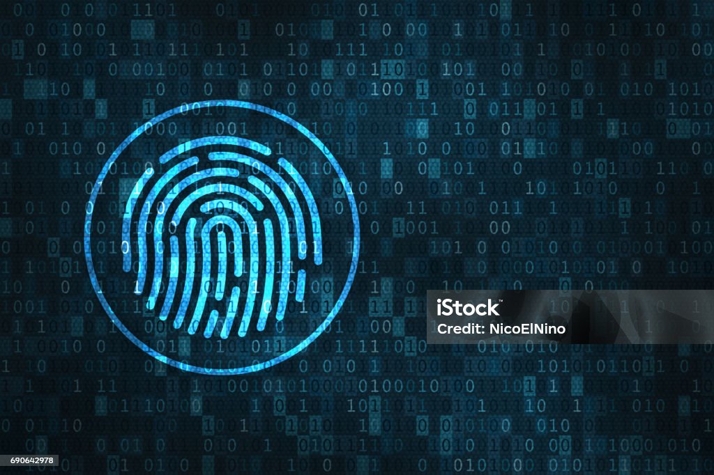 Digital Fingerprint Security Concept Binary Digits Background Stock ... Digital Fingerprint Security Concept Binary Digits Background Stock ...