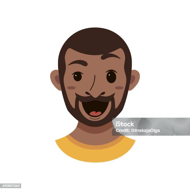 American African Men Facial Expression Stock Illustration Download
