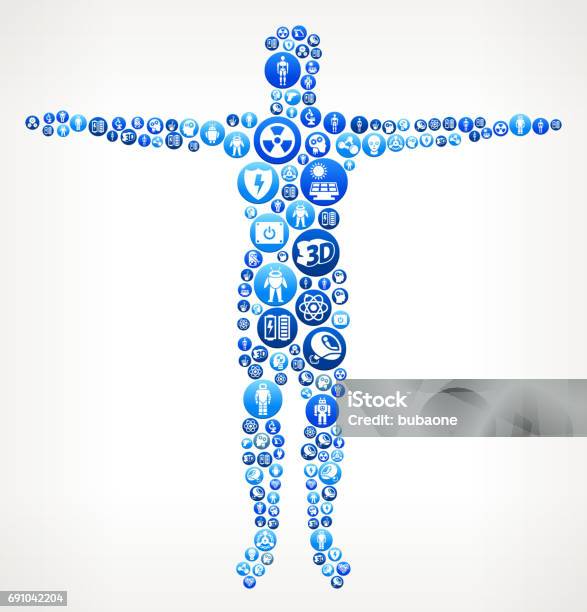 Corps Humain De Robots Et Robotique Vector Bouton Pattern Vecteurs