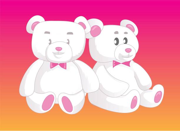 10 Two Teddy Bears Hugging Each Other Clip Art Stock Illustrations