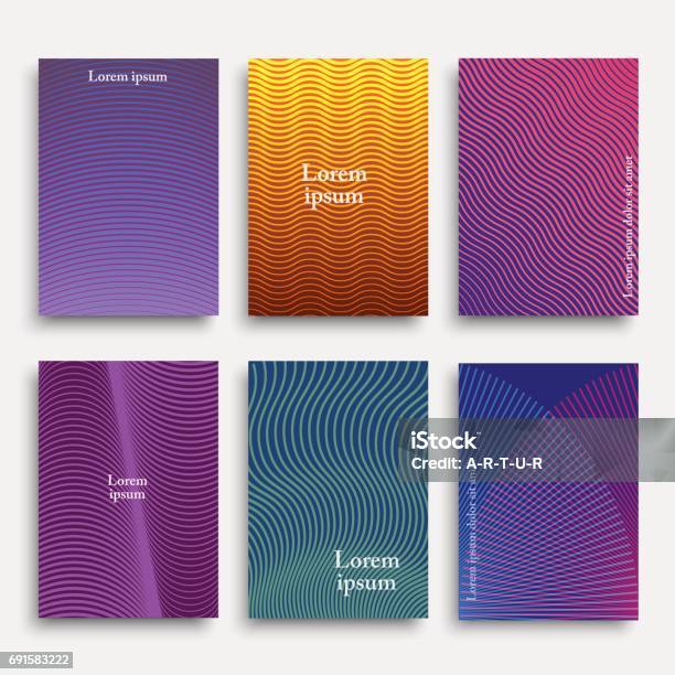 Desain Sampul Kreatif Dengan Bentuk Garis Geometris Ilustrasi Stok