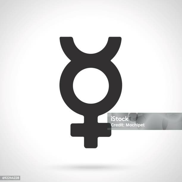 Simbol Merkurius Transgender Siluet Ilustrasi Stok Unduh Gambar
