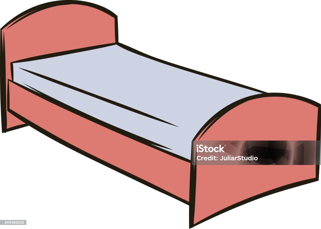 Kartun Ikon Tempat Tidur Tunggal Ilustrasi Stok Unduh Gambar Sekarang
