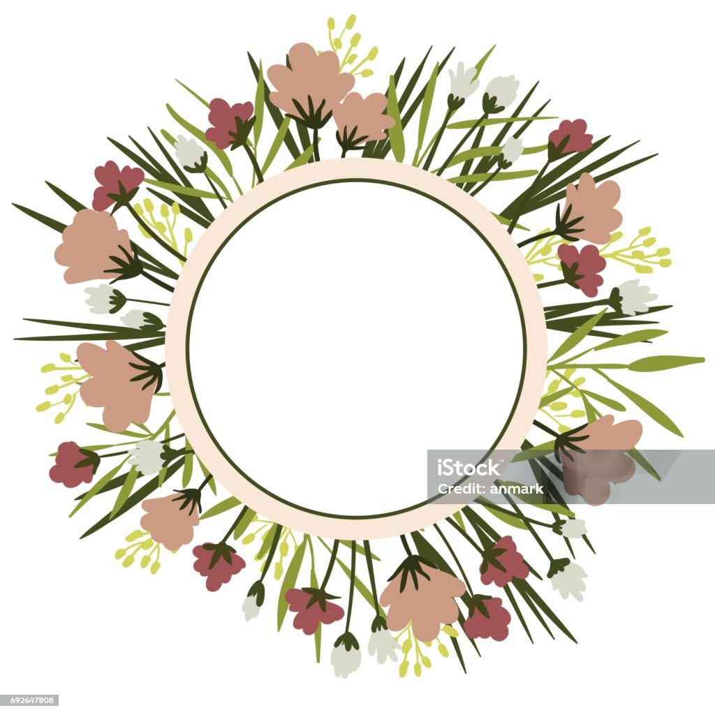Blumenkranz Isoliert Auf Weißem Hintergrund Vektor Floral Frame Stock ... Blumenkranz Isoliert Auf Weißem Hintergrund Vektor Floral Frame Stock ...