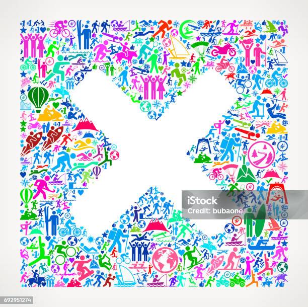 X 표시 재미 있는 모험 여행 벡터 아이콘 배경 거절에 대한 스톡 벡터 아트 및 기타 이미지 거절 관광객 구도 Istock