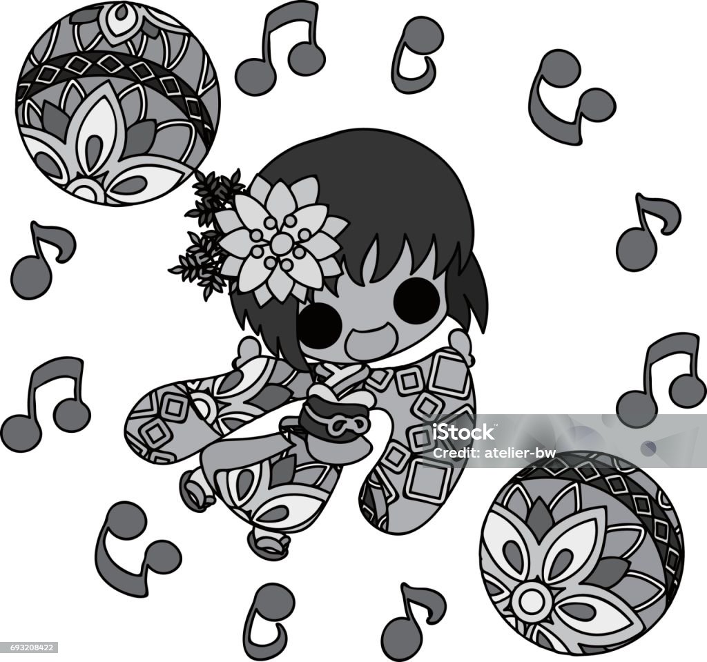 The Stylish Girls In Kimono Stock Illustration Download Image Now Adult Advertisement Art