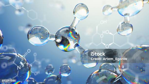 Ilustrasi 3d Model Molekul Latar Belakang Sains Dengan Molekul Dan Atom