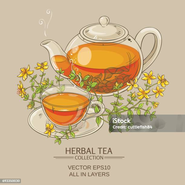 Tutsan 茶向量圖向量圖形及更多一組物體圖片 一組物體 下午茶 健保和醫療 Istock