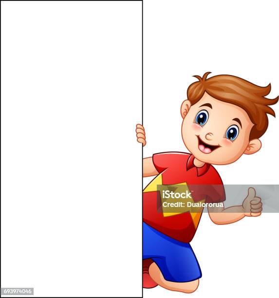 Kartun Anak Lakilaki Memberikan Jempol Dengan Memegang Tanda Kosong ... Kartun Anak Lakilaki Memberikan Jempol Dengan Memegang Tanda Kosong ...