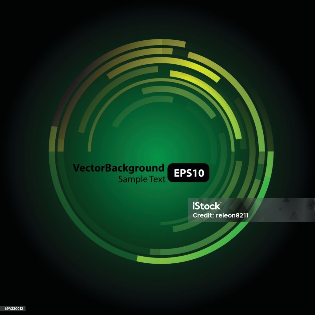Abstract Technology Green Circles Background Stock Illustration
