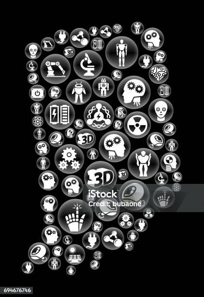 Indiana Robots Et Robotique Vector Noir Bouton Pattern Vecteurs Libres