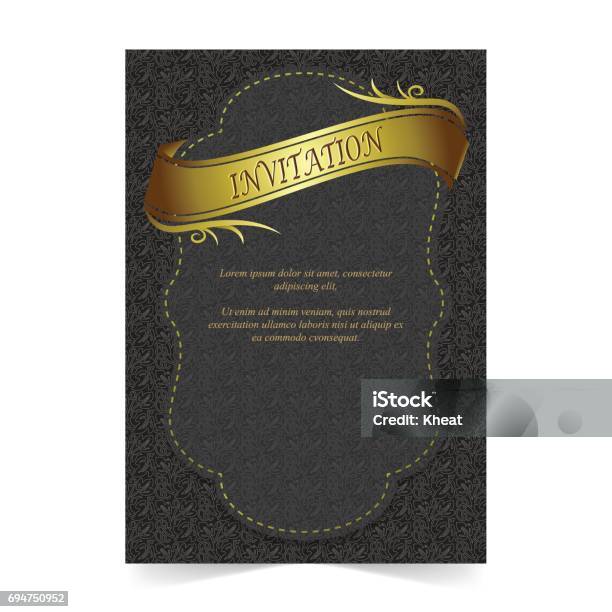 Carte Dinvitation Carte De Mariage Avec Ruban Vecteurs Libres De Droits