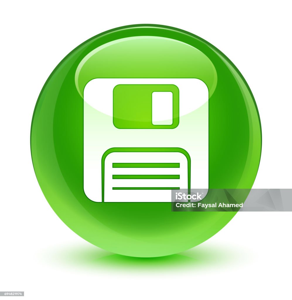 Floppy Disk Icon Glassy Green Round Button Stock Illustration ... Floppy Disk Icon Glassy Green Round Button Stock Illustration ...
