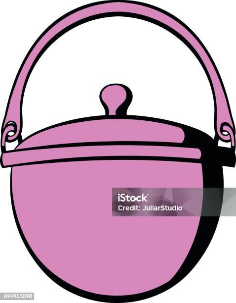 Icône De Chaudron Cuisson Traditionnelle Caricature De Licône Vecteurs
