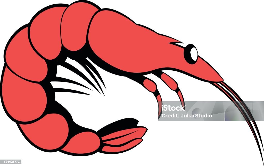 Dessin Animé Icône De Crevettes Vecteurs Libres De Droits Et Plus D
