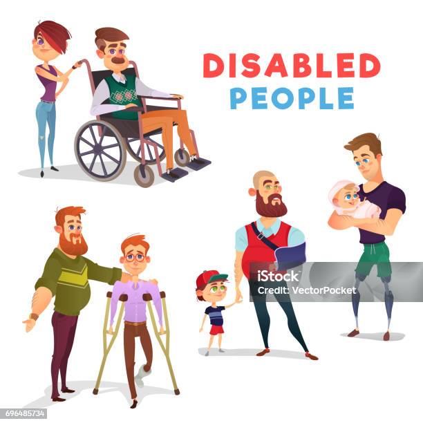 Vetores De Conjunto De Ilustrações Dos Desenhos Animados De Pessoas Com