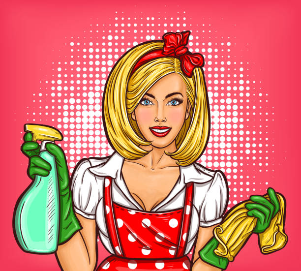 36 500 Woman Cleaning Stock Illustrations Royalty Free Vector