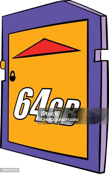 64 Gb Sd 메모리 카드 아이콘 만화 0명에 대한 스톡 벡터 아트 및 기타 이미지 0명 3차원 형태 Usb 메모리
