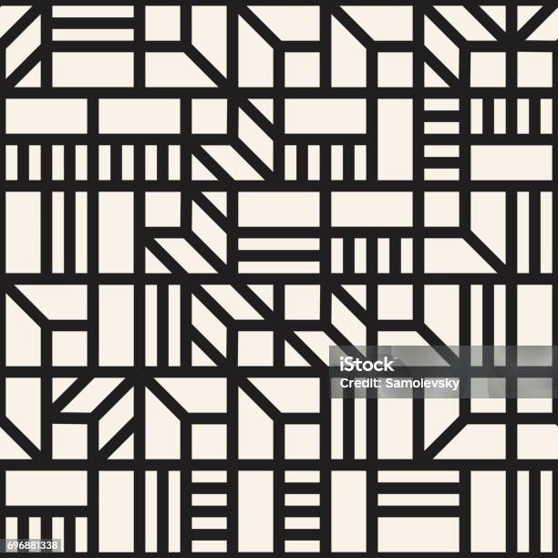 Pola Mulus Vektor Mesh Tekstur Berulang Kisi Linear Dengan Bentuk Kacau