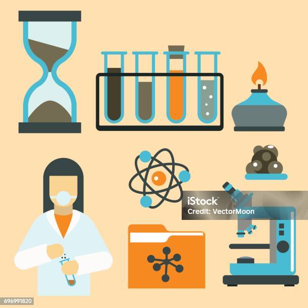 Simbol Lab Menguji Laboratorium Medis Desain Biologi Ilmiah Kimia Ikon