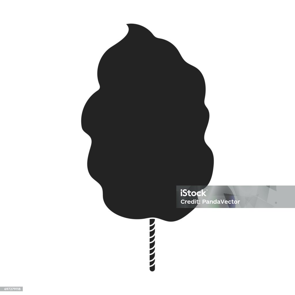 Cotton Candy Icon In Black Style Isolated On White Background Films And