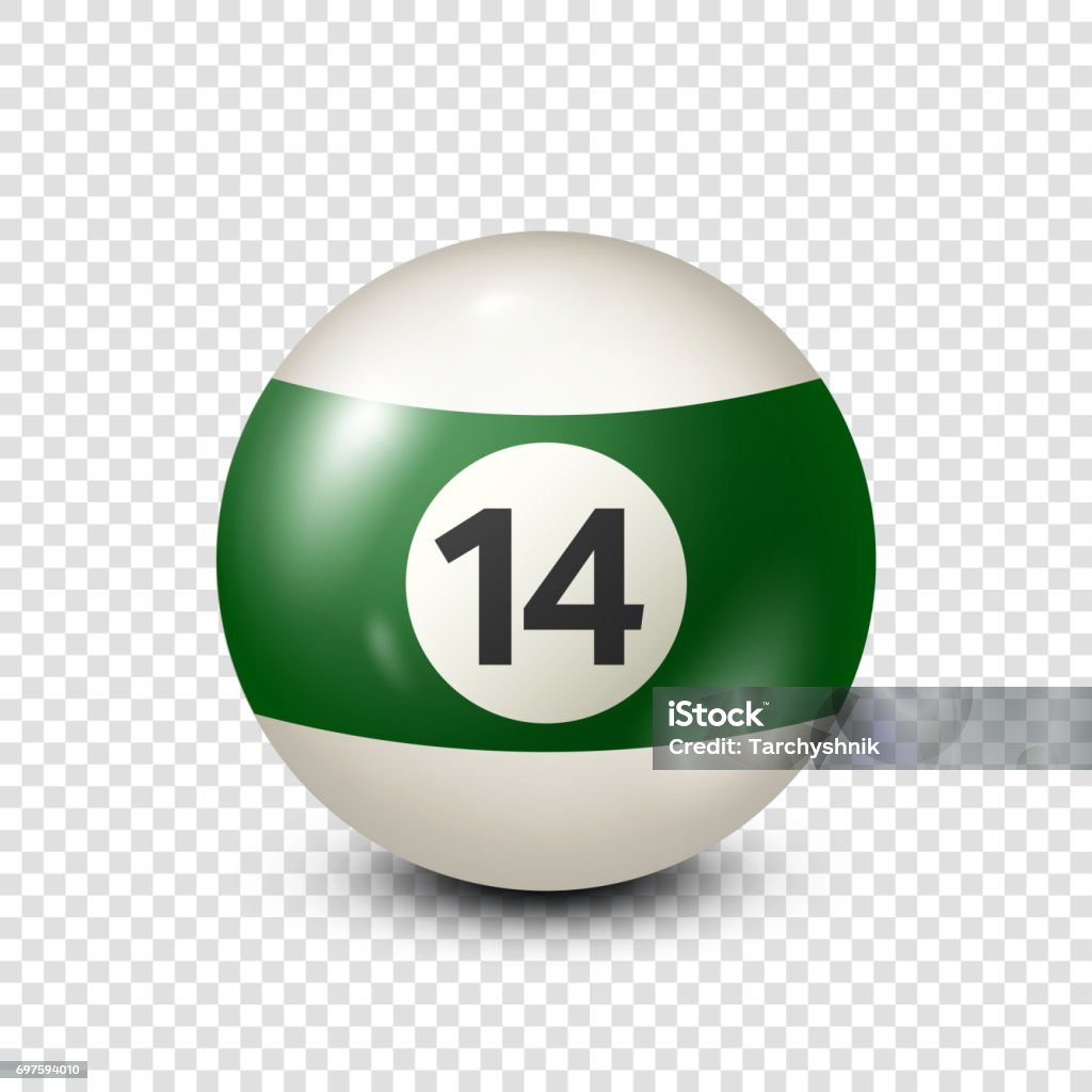 Billiardgreen Pool Ball With Number 14snooker Transparent ... Billiardgreen Pool Ball With Number 14snooker Transparent ...