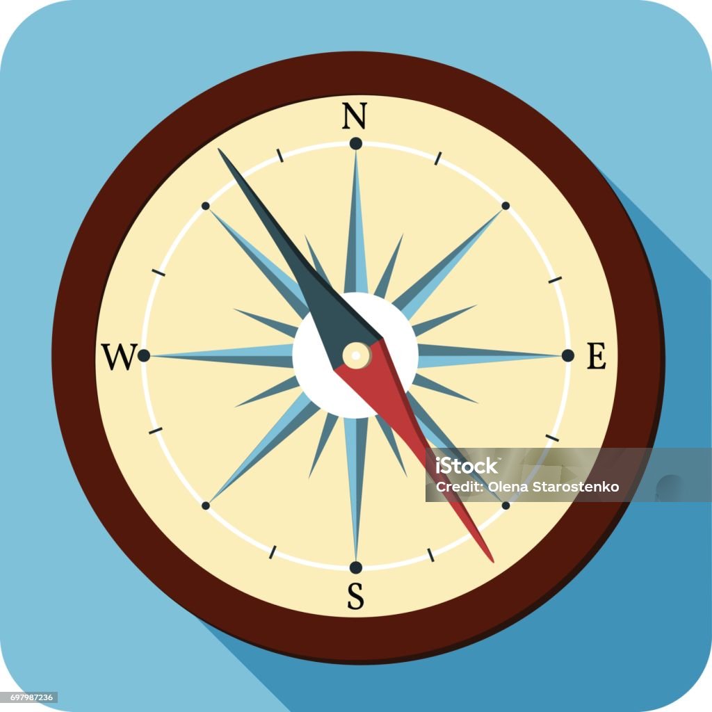 Compasses Flat Icons Isolated Vector Illustration On White Background
