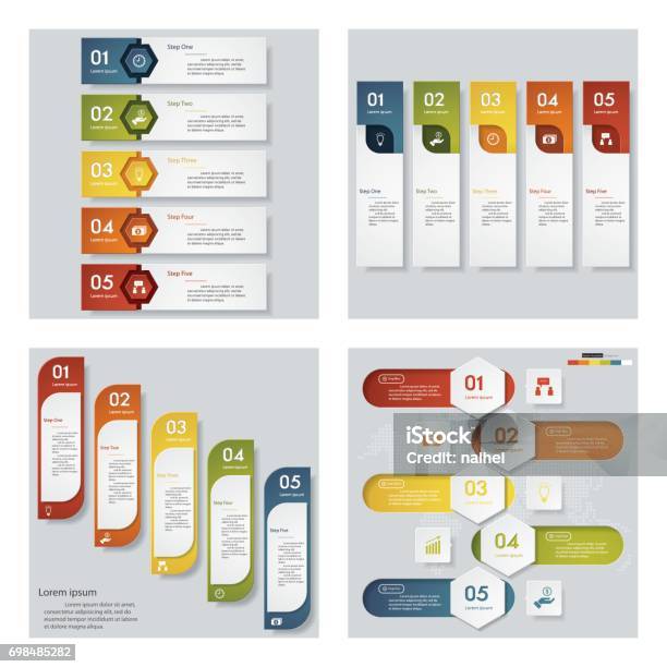 4 Infographic 디자인 벡터와 비즈니스 아이콘의 컬렉션입니다 0명에 대한 스톡 벡터 아트 및 기타 이미지 0명