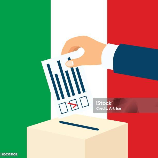 Pemilihan Di Italia Tangan Lakilaki Menempatkan Kertas Suara Dalam ... Pemilihan Di Italia Tangan Lakilaki Menempatkan Kertas Suara Dalam ...