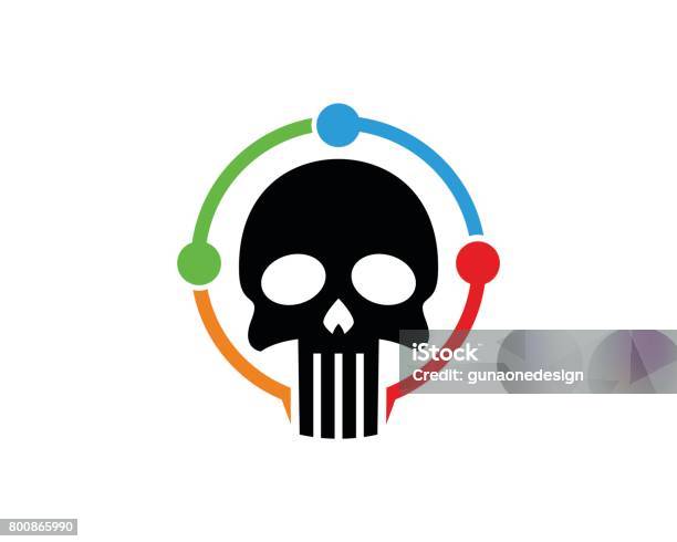 Vektor Desain Template Simbol Tengkorak Lambang Konsep Desain Simbol