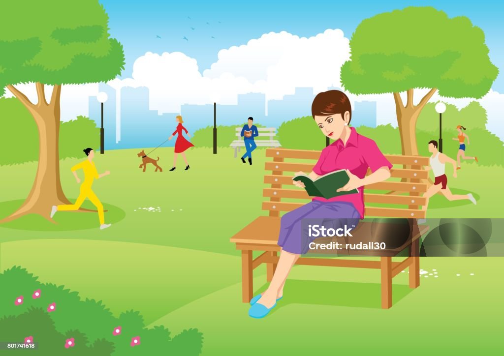 Wanita Membaca Buku Di Taman Kota Ilustrasi Stok - Unduh Gambar ... Wanita Membaca Buku Di Taman Kota Ilustrasi Stok - Unduh Gambar ...