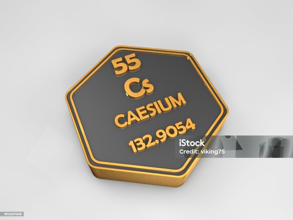 Caesiumcs화학 원소 주기율표 6 각형 모양 3 차원 렌더링 0명에 대한 스톡 사진 및 기타 이미지 0명 3차원 형태