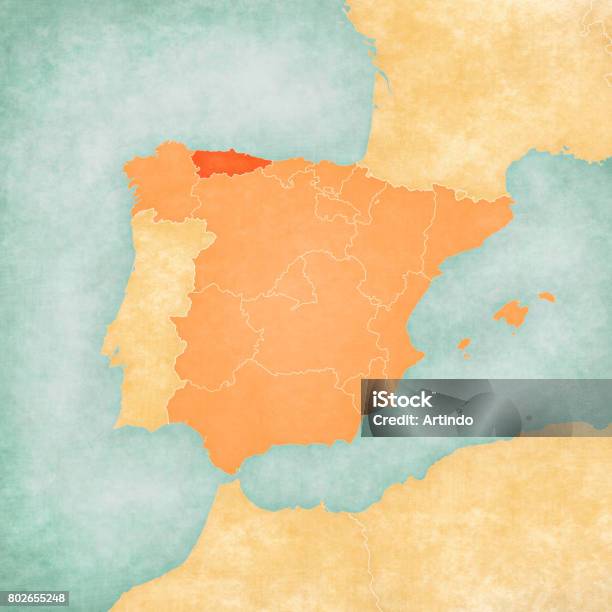Kaart Van Het Iberisch Schiereiland Asturias Stockvectorkunst en meer ... Kaart Van Het Iberisch Schiereiland Asturias Stockvectorkunst en meer ...