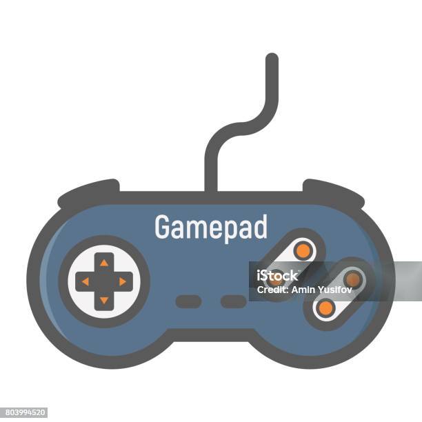 Vetores De Ícone De Linha Colorida Gamepad Console E Joystick Gráficos