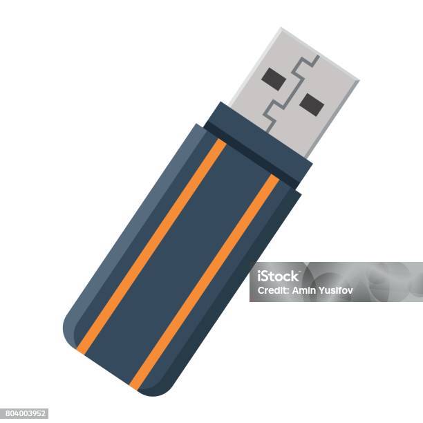 Usb 快閃磁碟機平面圖標 設備和硬體向量圖形在白色的背景下eps 10 豐富多彩的固體模式向量圖形及更多usb線圖片 Istock