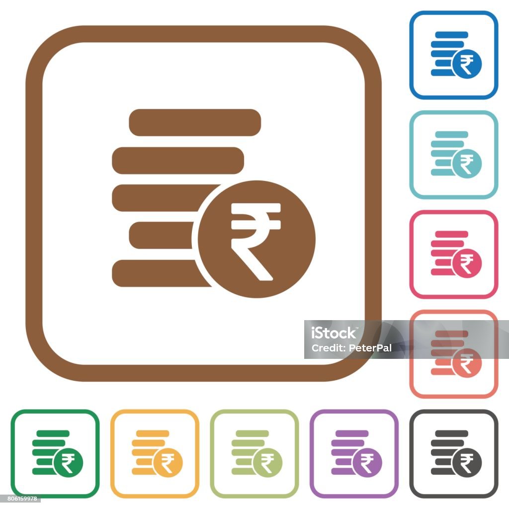 Indische Rupie Münzen Einfache Symbole Stock Vektor Art Und Mehr Bilder Von Bankgeschäft