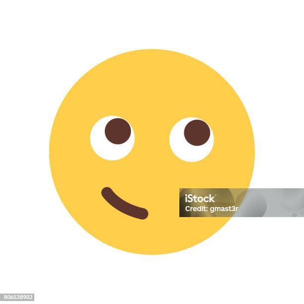 Yellow Smiling Cartoon Face Emoji People Emotion Icon Stock
